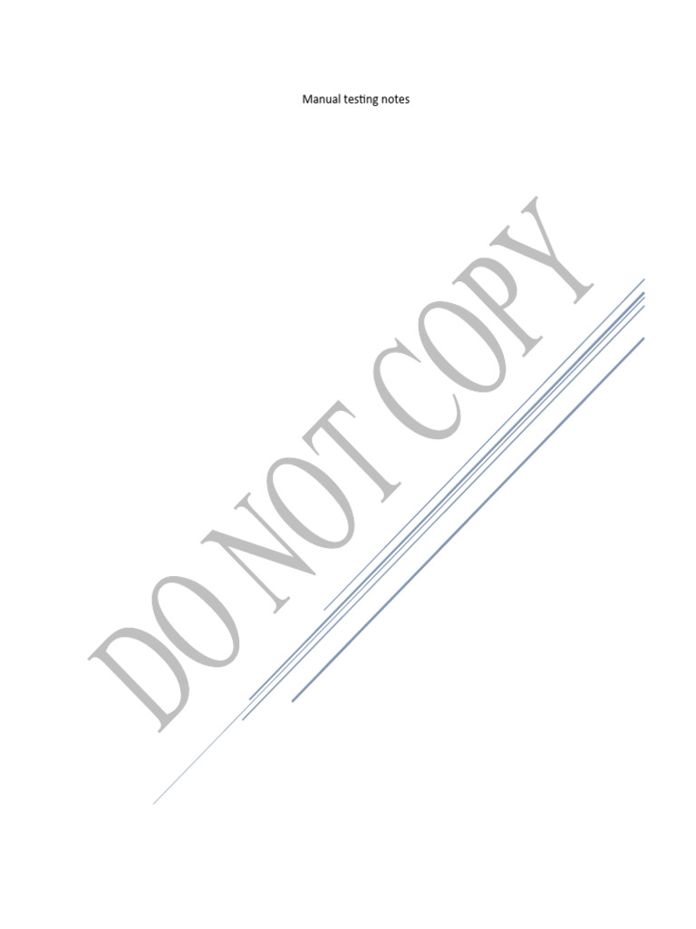 Manual Testing Notes | PDF