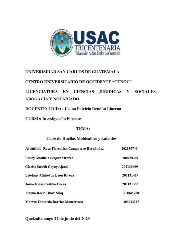 Clases de Huellas | PDF