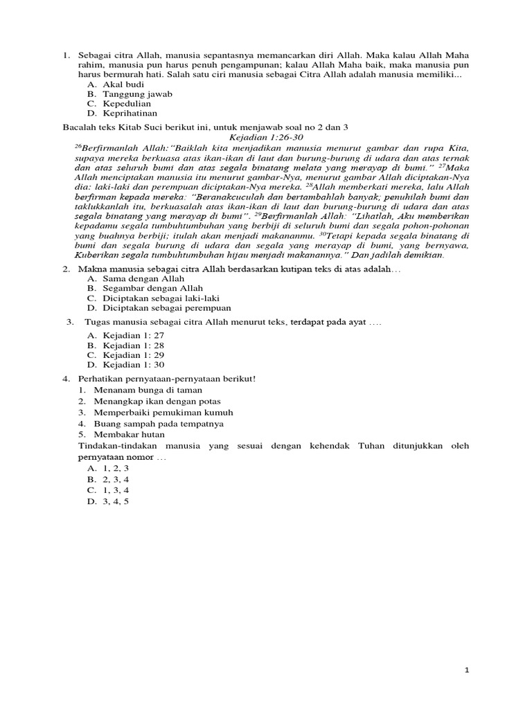 Soal Us Agama 2022 | PDF | Agama & Spiritualitas