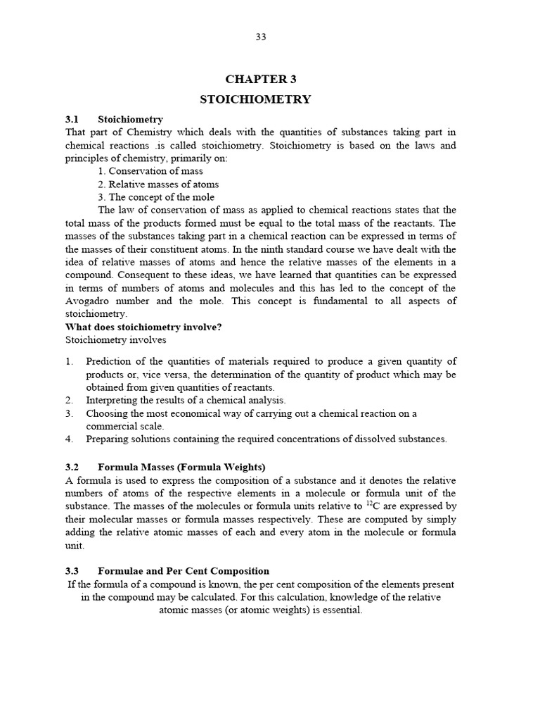 Chap 3 | PDF | Mole (Unit) | Chemistry