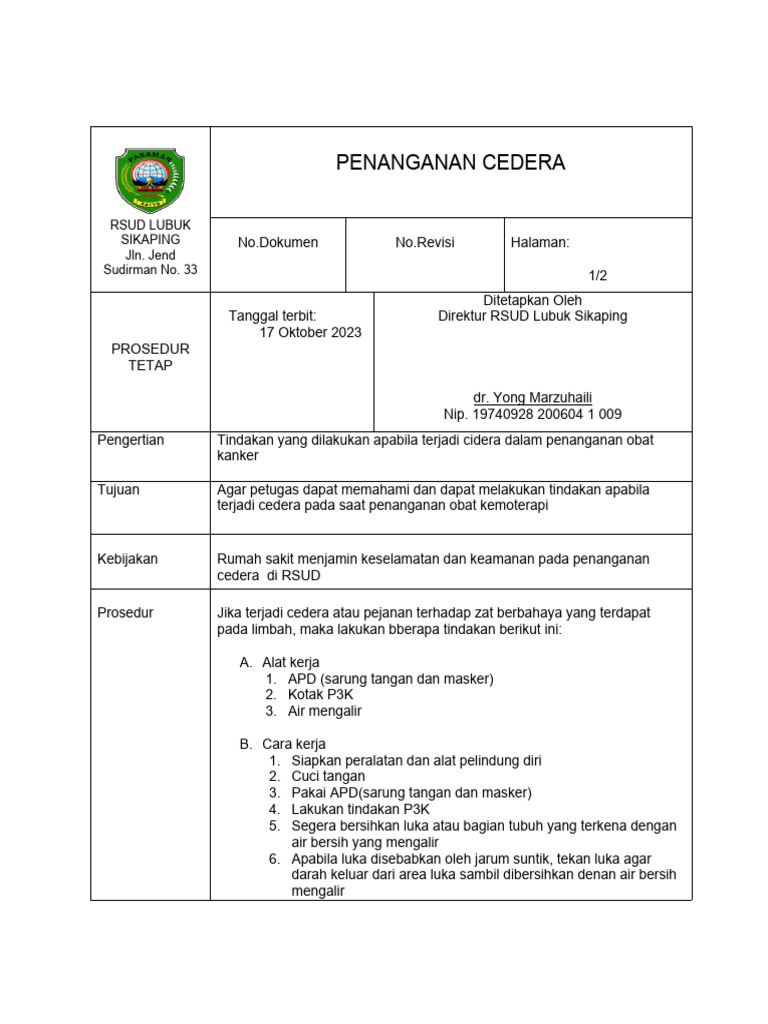 Penanganan Cedera | PDF