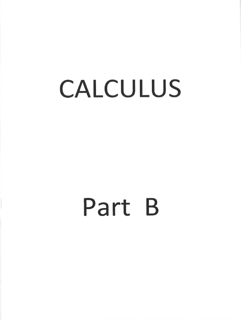 Calculus Part B | PDF