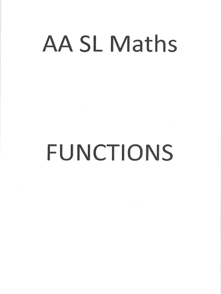 AA SL Functions | PDF