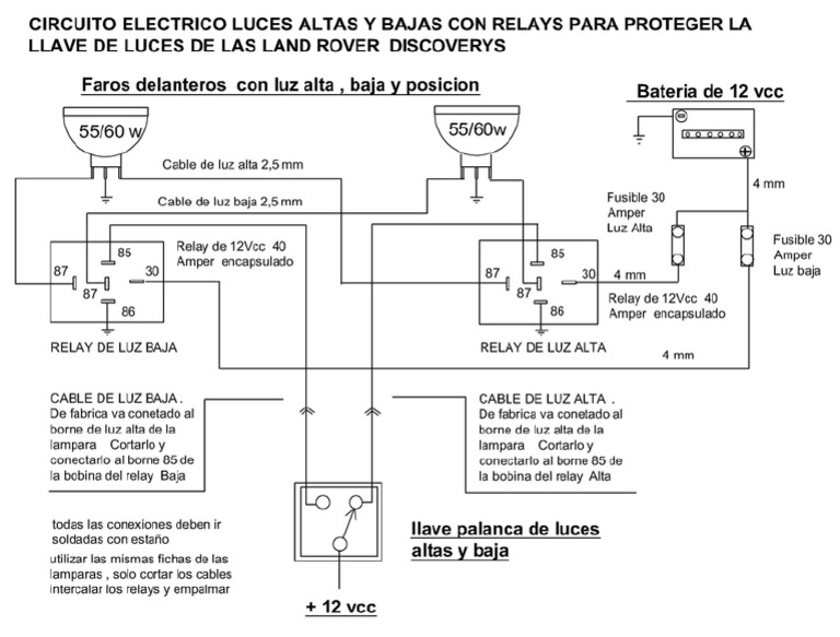 Diagrama de Luces Altas y Bajas | PDF
