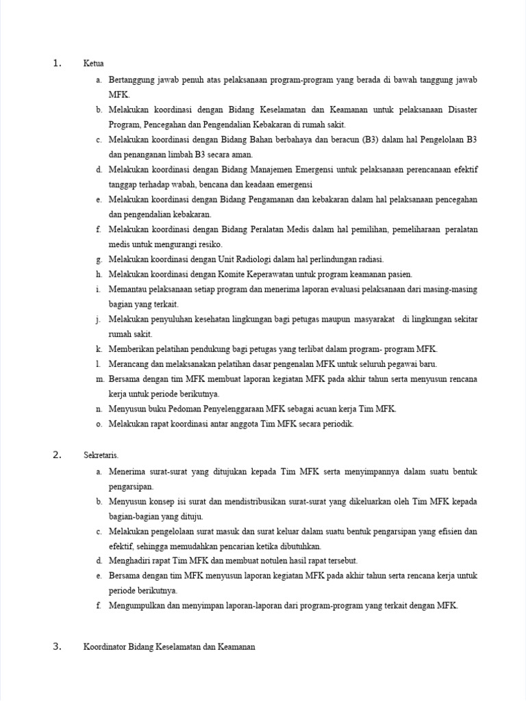 PDF Uraian Tugas MFK | PDF