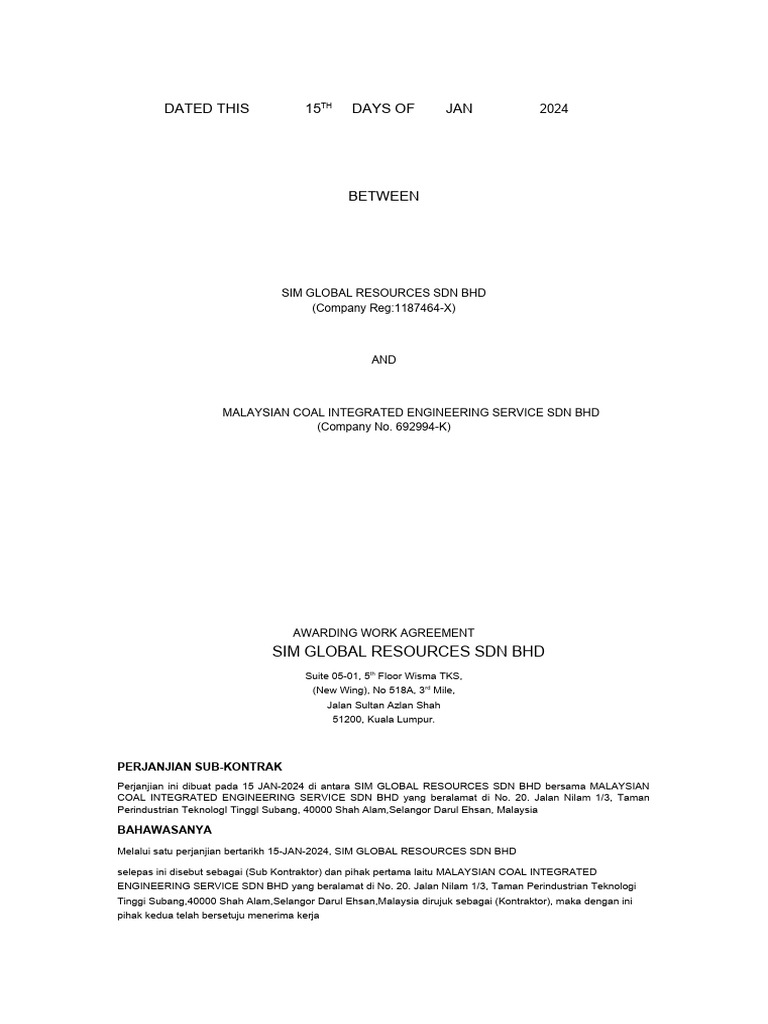 MOU - Words Format-Akiff | PDF