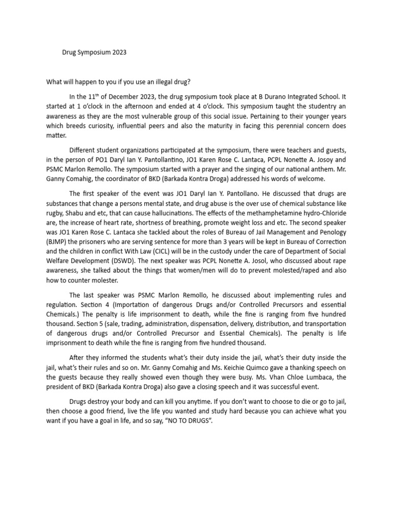 Drug Symposium 2023 | PDF