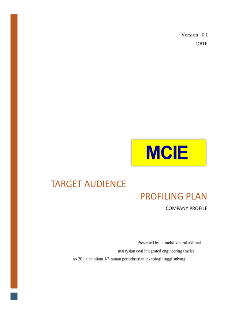 Target Audience Profiling Plan | PDF