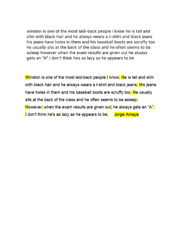 Paragraph Correction. Winston | PDF