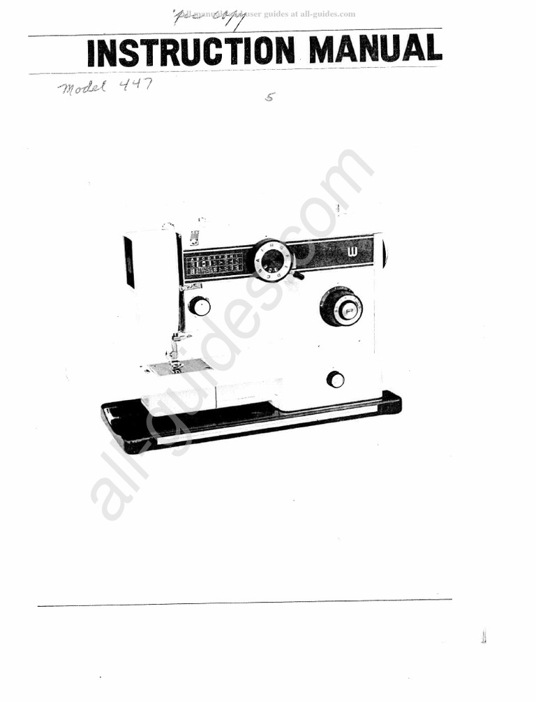 White 447 Sewing Machine Instruction Manual | PDF | Sewing Machine | Sewing