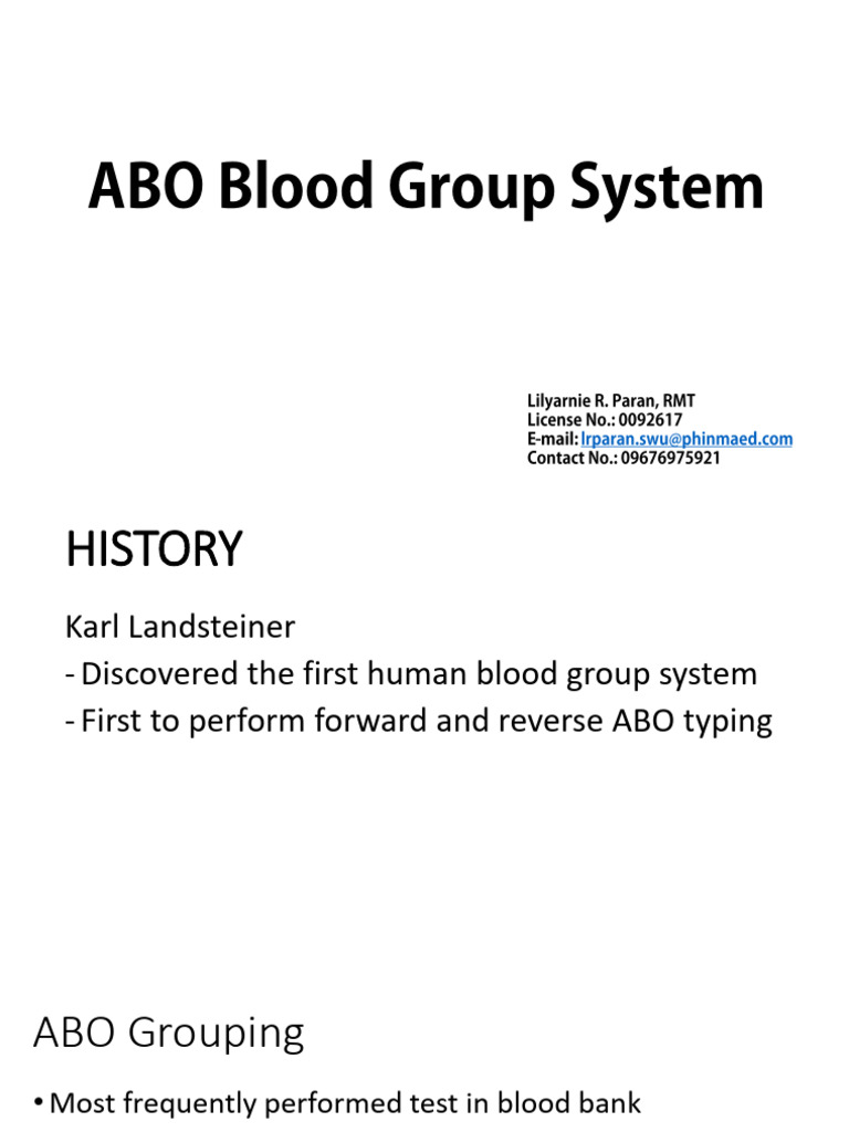 BB- ABO, Rh, Other Major and Minor Blood Groups | PDF | Blood Type ...