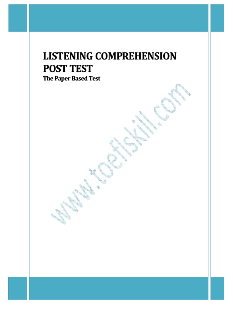 PDF Listening Comprehension Post Test - Compress | PDF