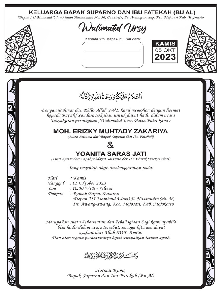 Undangan Walimatul | PDF