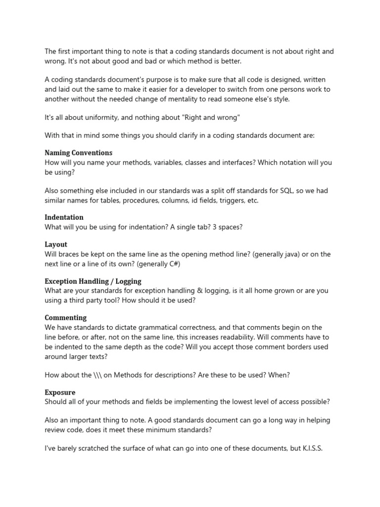 Coding Standard Pdf Software Computer Programming 