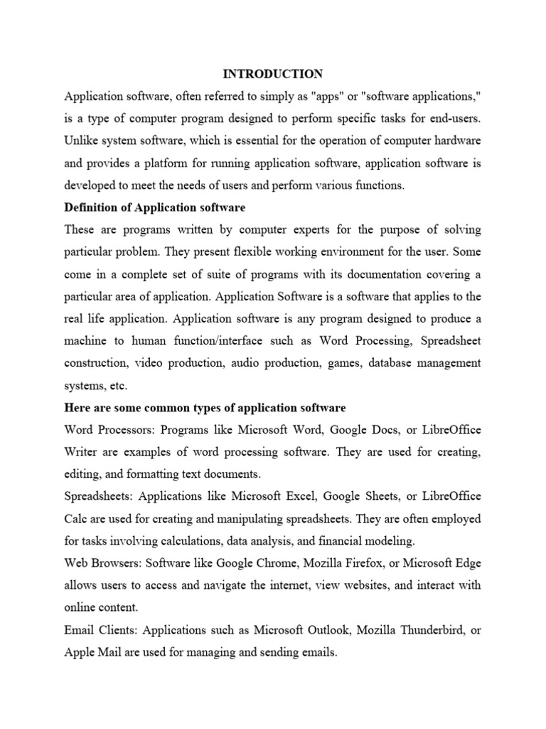 Application Software Pdf Application Software Software
