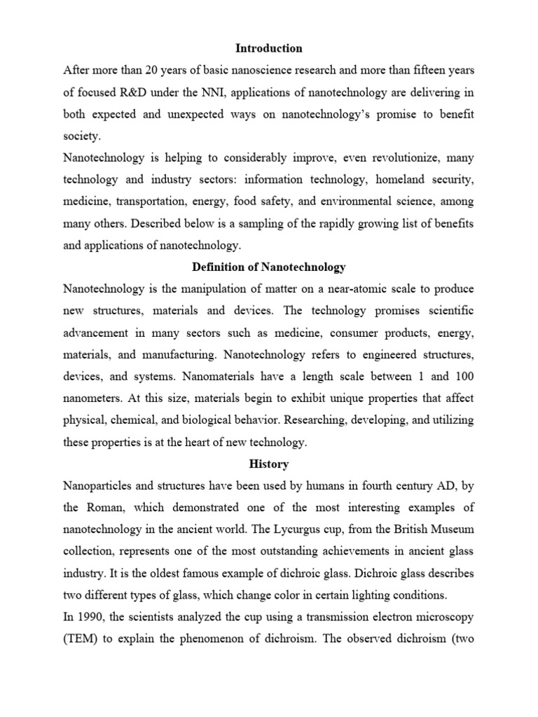 Nanotechnology | PDF | Nanotechnology | Physical Sciences