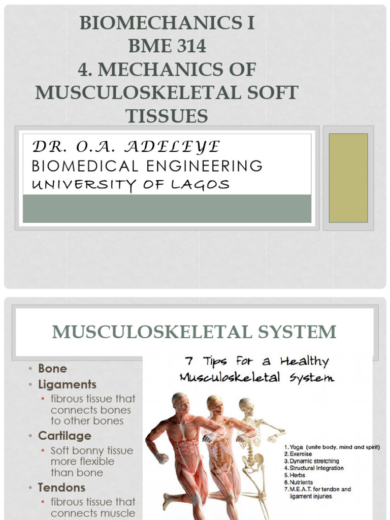 Note 4 - Mechanics of the Musculoskeletal System for Class | PDF