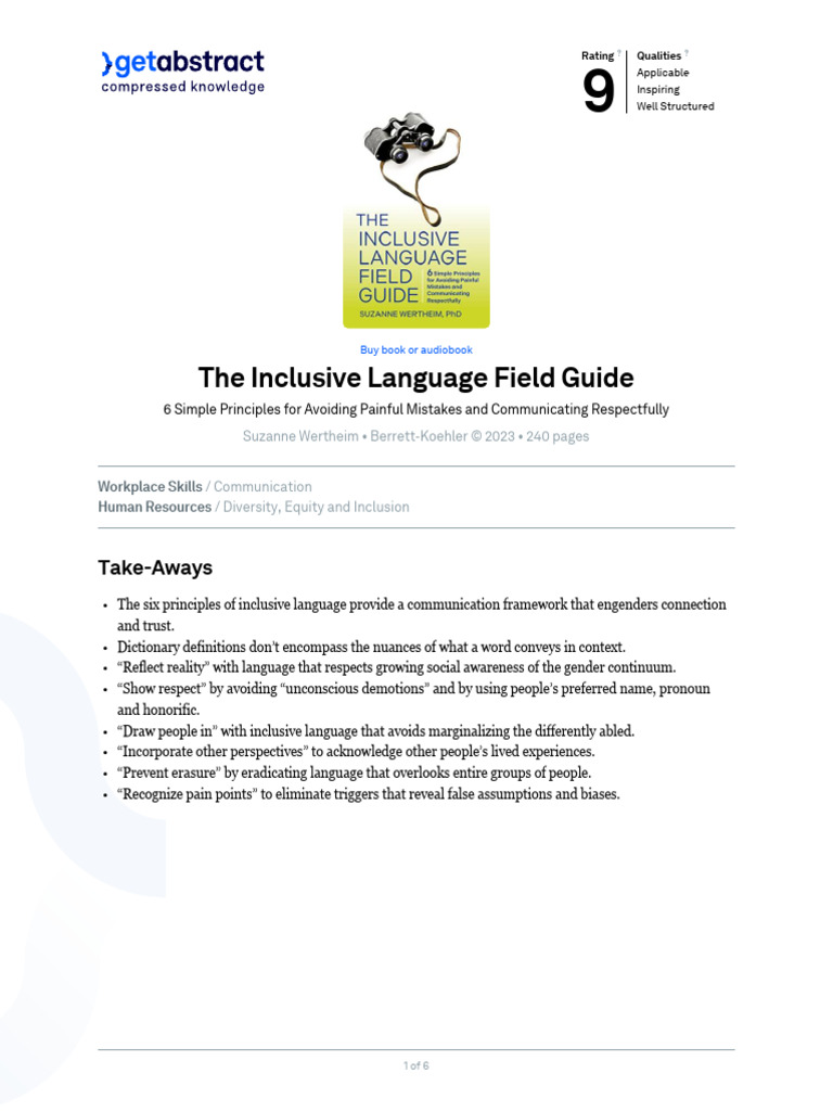 The Inclusive Language Field Guide Wertheim en 47492 | PDF