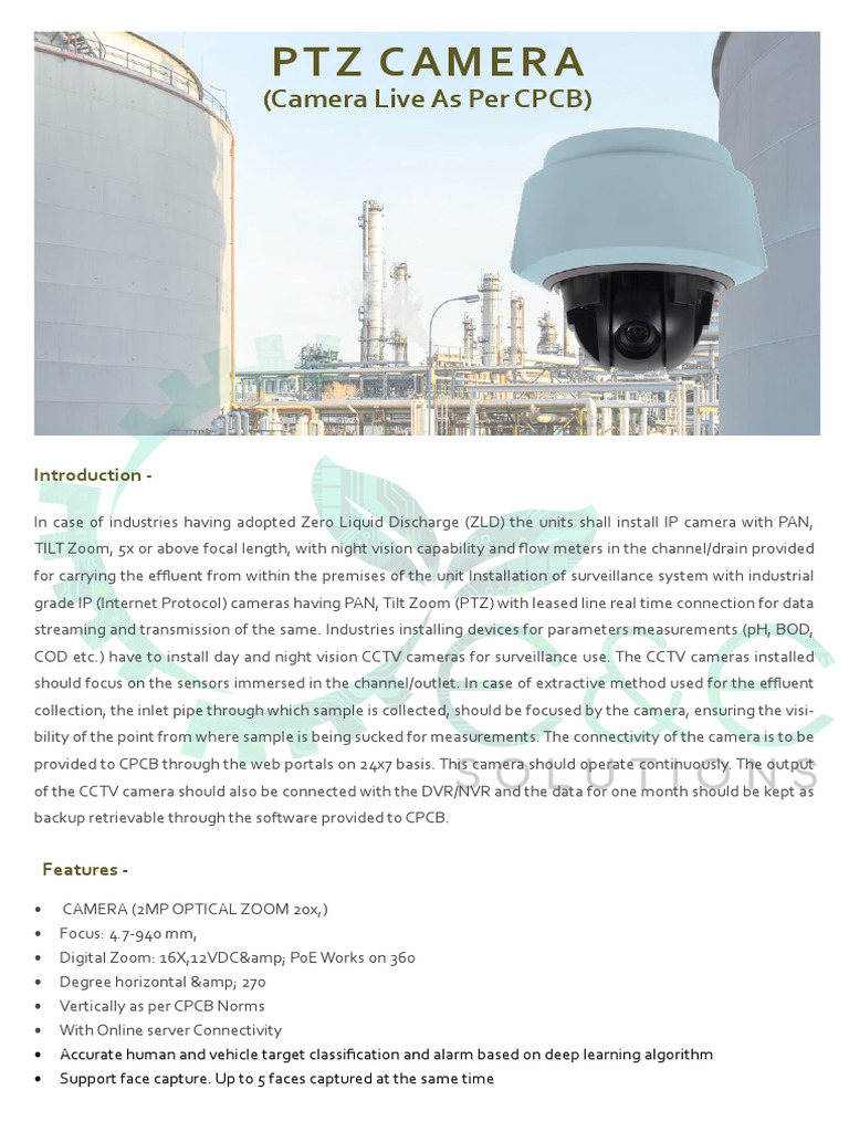 PTZ Camera | PDF | Camera | Closed Circuit Television