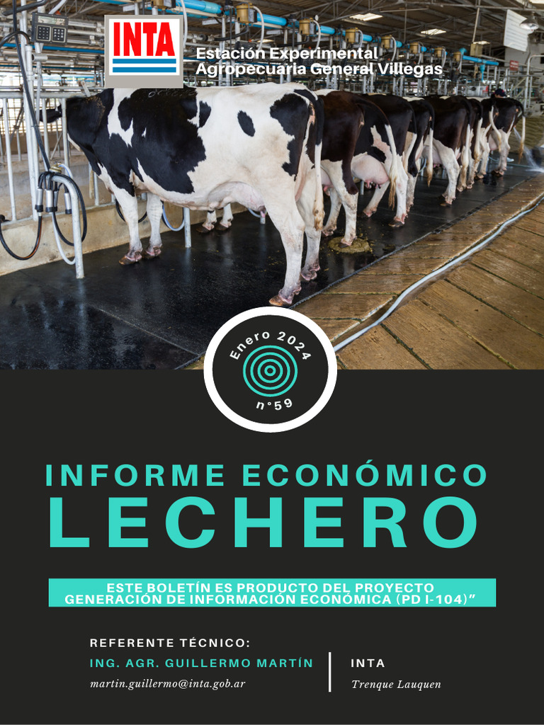 Informe Lechero INTA Enero 2024 Trenque Lauquen | PDF