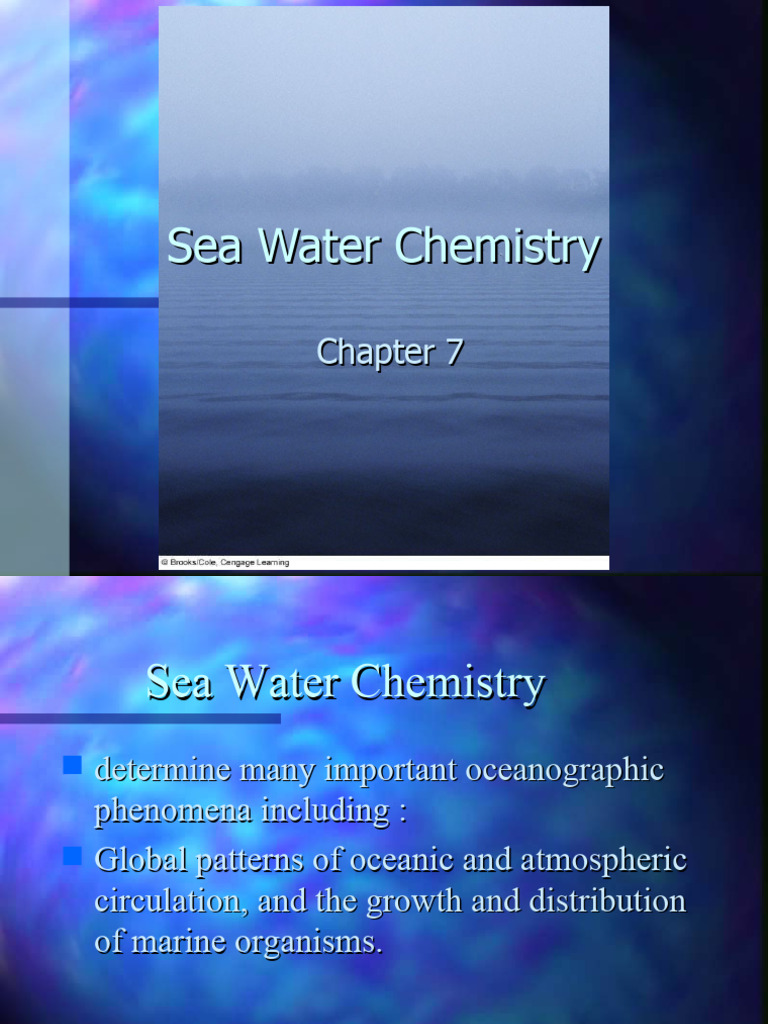 Chapt07 WaterChemistry | PDF | Water | Salinity