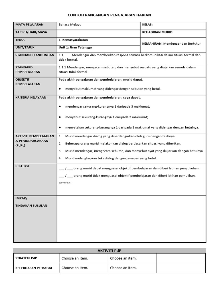 Tahun 4 Tema 1 (Unit 1 - Unit 3) | PDF