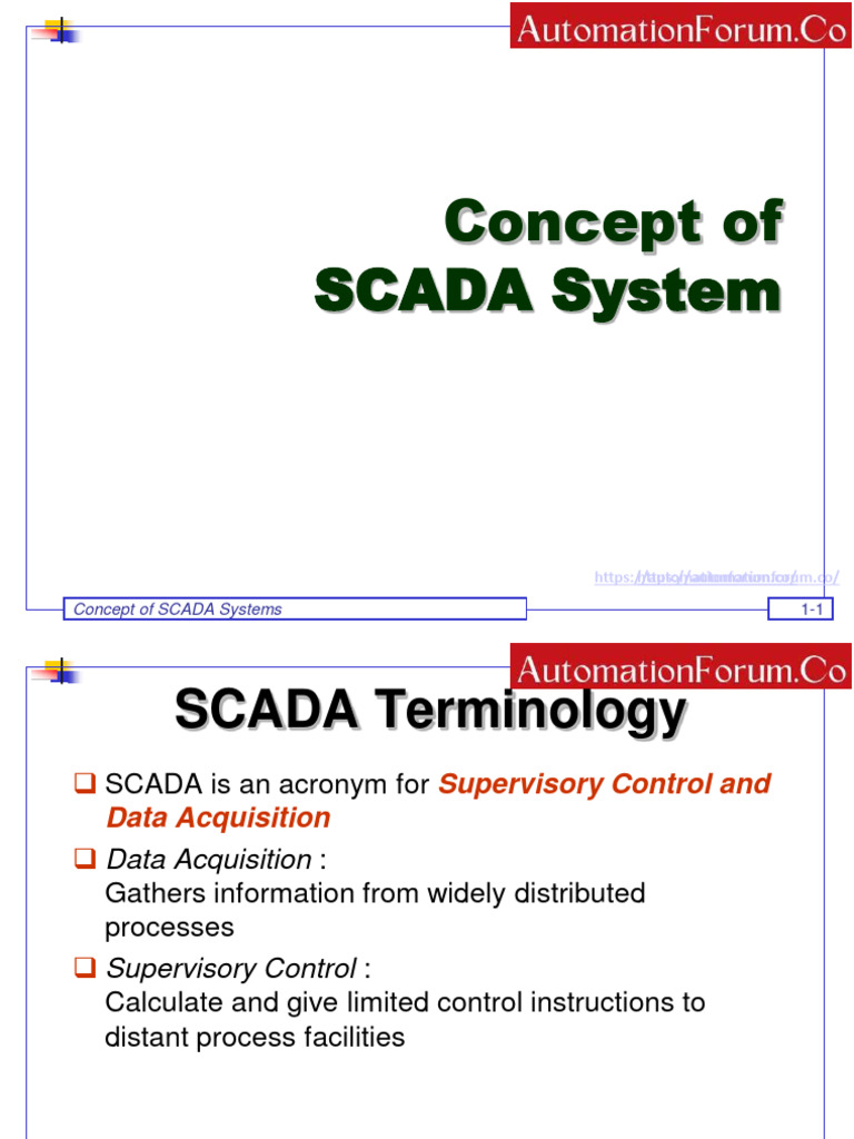 Concept of SCADA System | PDF