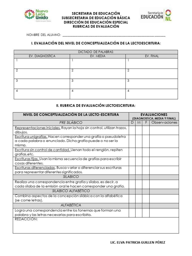 Evaluacion Lecto-Escrit, Mat Ymaduracion-1 | PDF | Escritura | Palabra