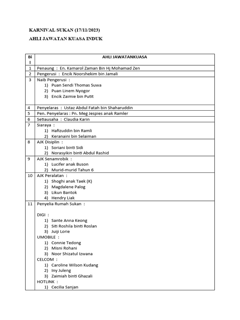 Karnival Sukan | PDF