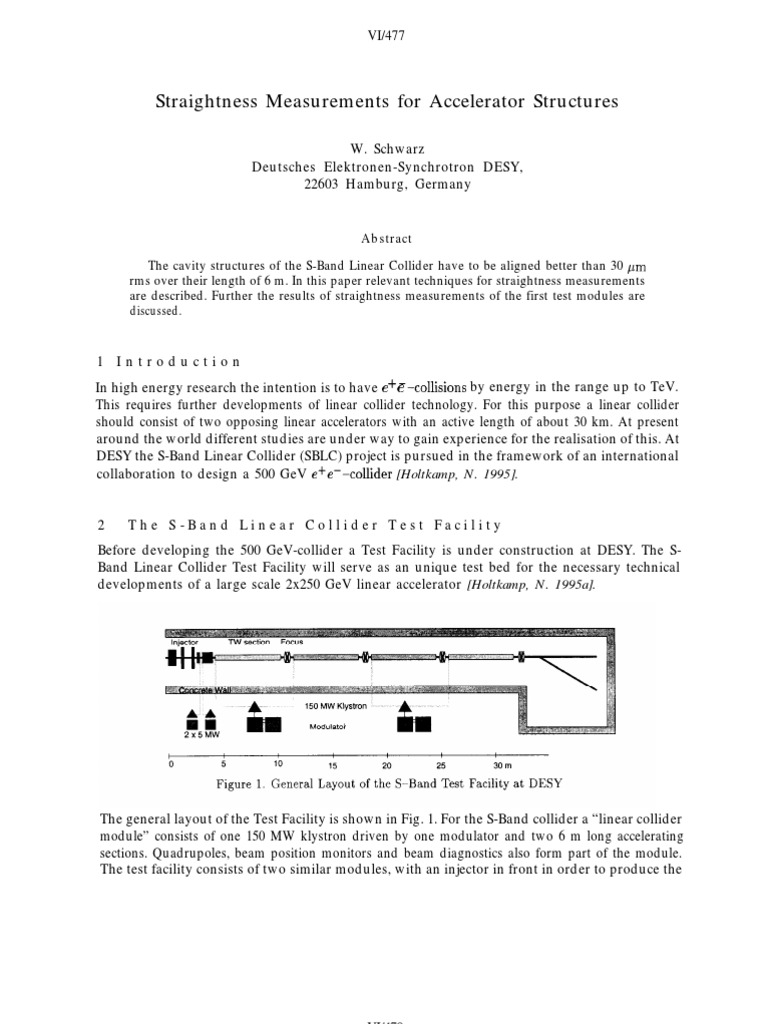 Straightness Measurements for Accelerator Structures | PDF | Interferometry | Particle Accelerator