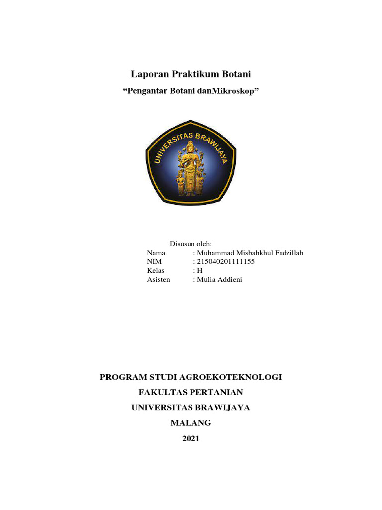Laprak Pengantar Botani Danmikroskop | PDF
