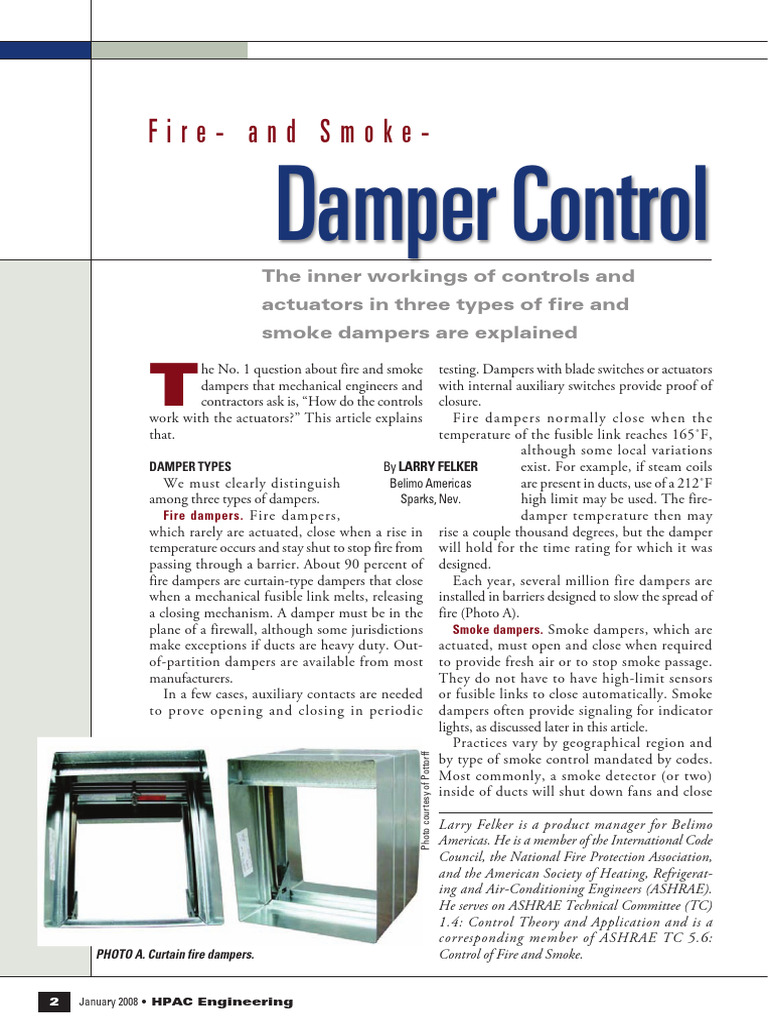 FireSmokeDamperControl HPAC Engineering01 2008 | PDF
