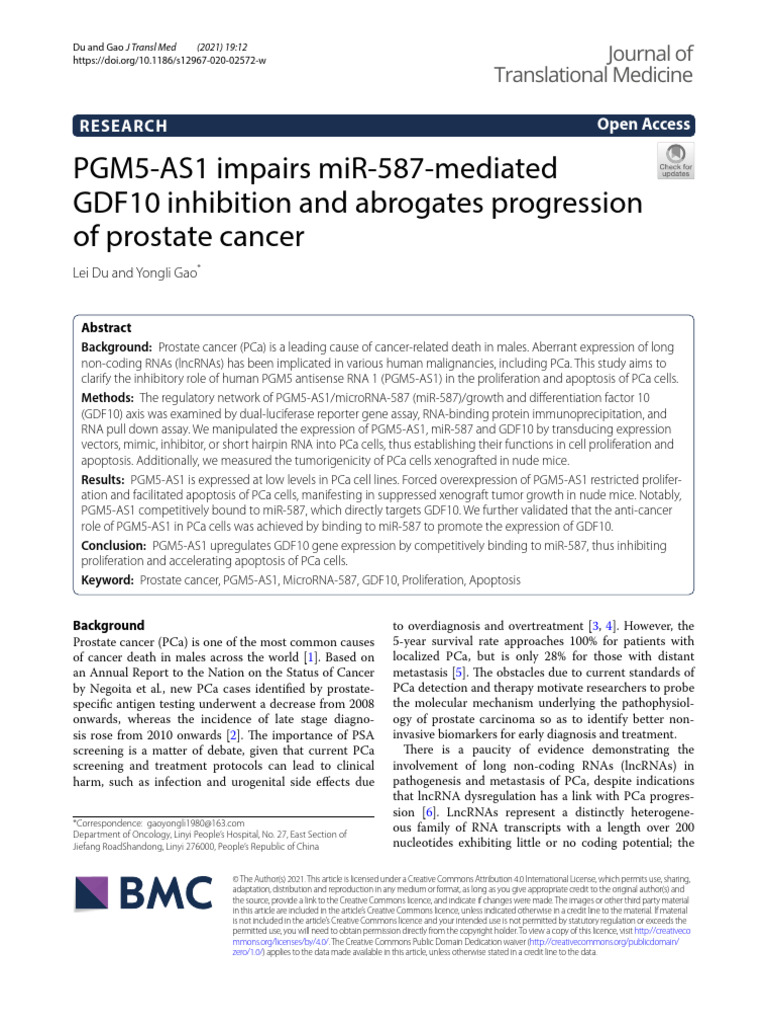 Pgm5-As1 Impairs Mir-587-Mediated Gdf10 Inhibition and Abrogates ...