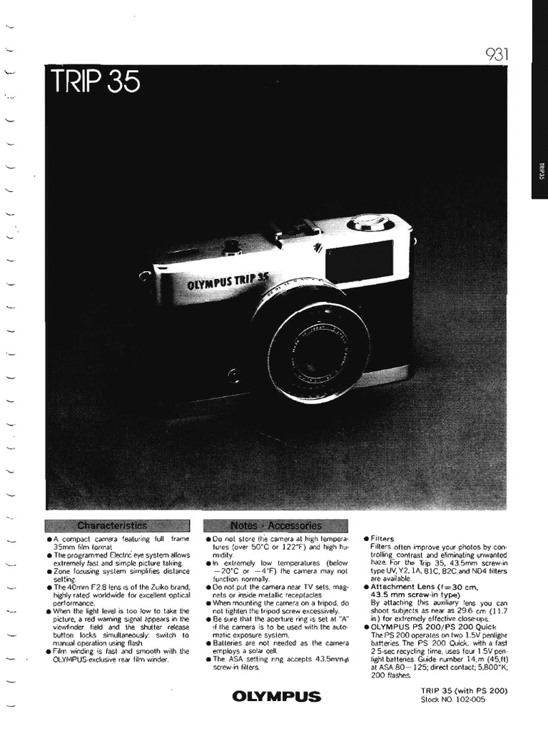 Olympus Trip 35 PR | PDF