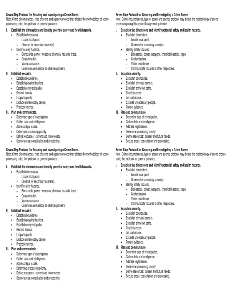 7 - Steps of Collection and Location of Physical Evidence in A Crime ...