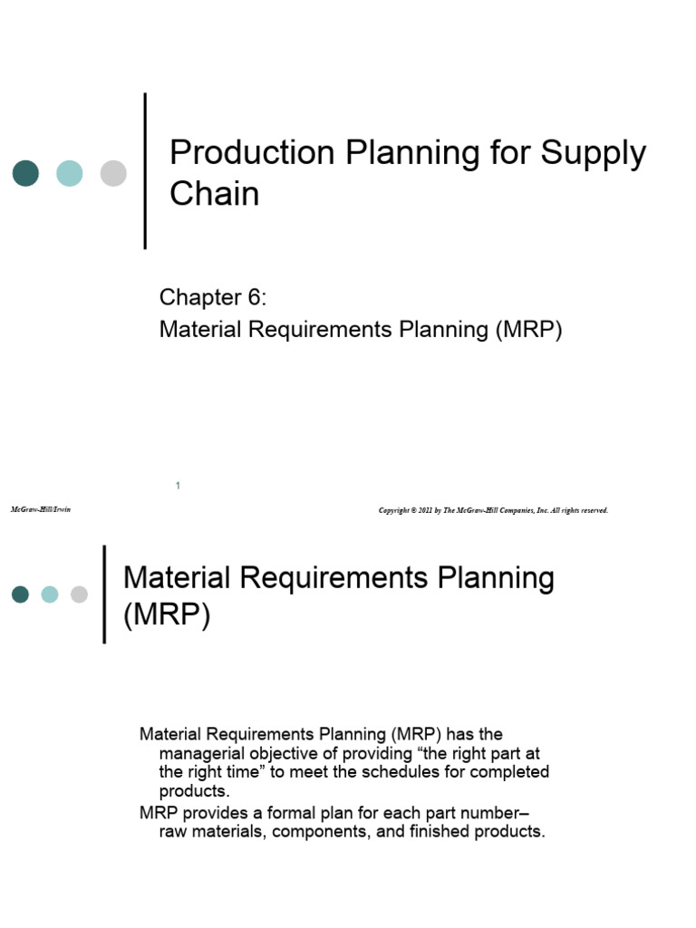 6MPC - Chapter 6 - Material Requirements Planning (MRP) - v2.25 | PDF ...