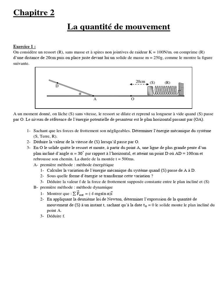 Chapitre 2 Quantite de Mouvement | PDF