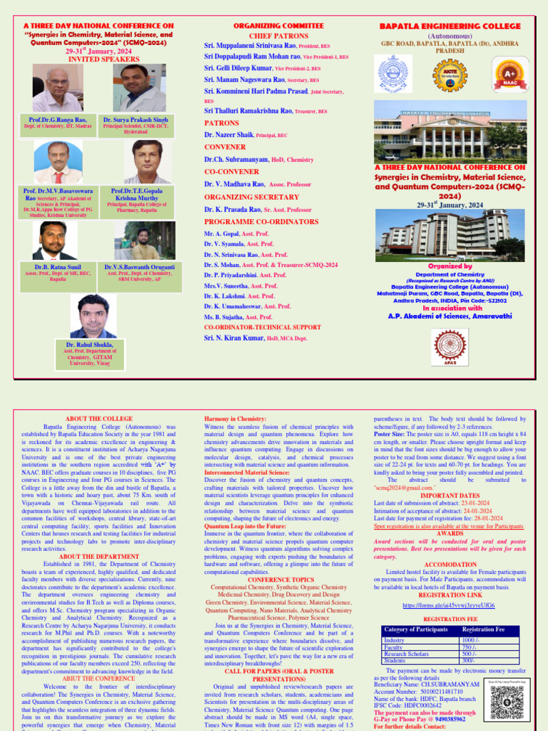 Bec-Chemistry Conference Brochure | PDF | Science | Academic Publishing