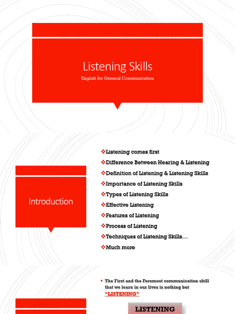 Importance of Listening Skills | PDF | Nonverbal Communication ...