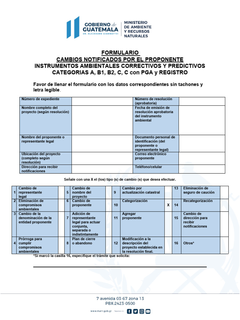 Cambios Notificados Por El Proponente Predictivos y Correctivos Todas ...