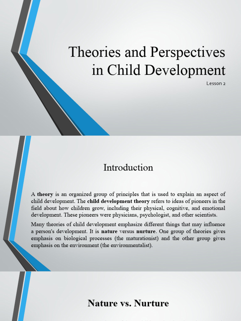 Theories and Perspectives in Child Development Lesson 2 | PDF