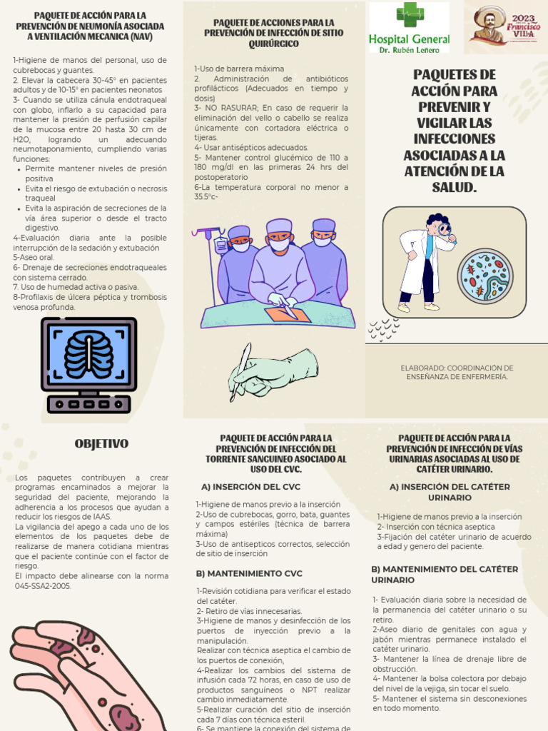 Tríptico Paquetes para Prevención de IAAS | PDF | Medicina CLINICA ...