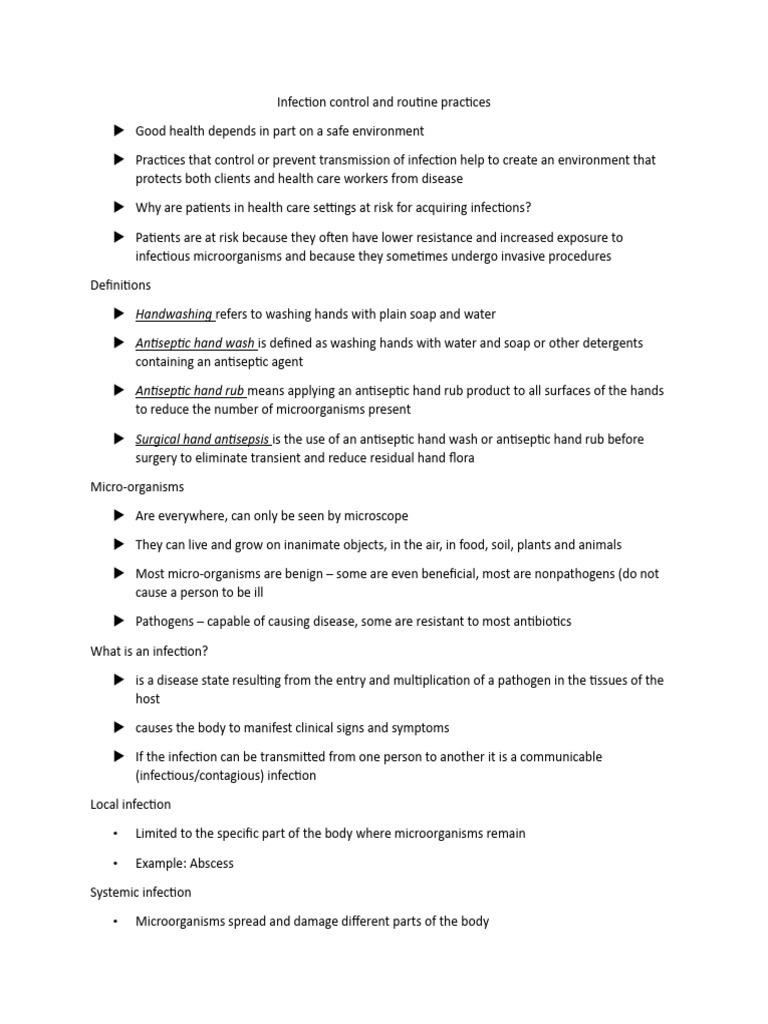 infection control and routine practices[48] | PDF