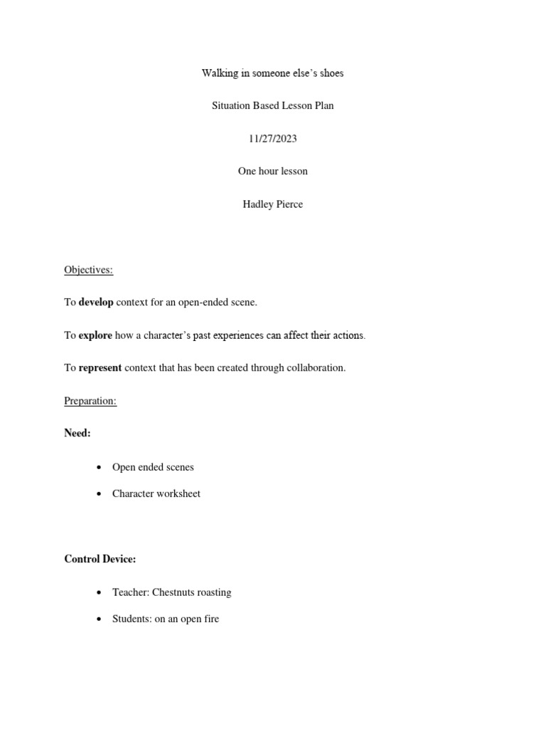 Situation Based Lesson Plan | PDF