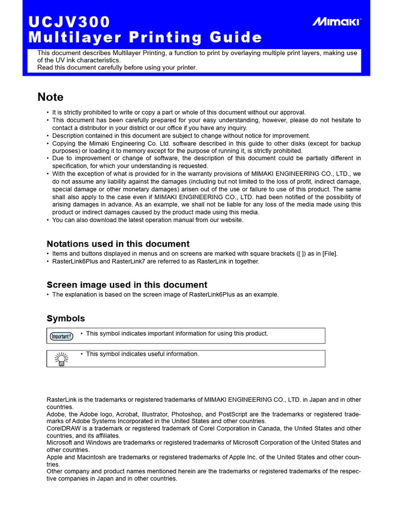 Multilayer Printing Guide for UCJV300 | PDF | Computer File | Icon ...