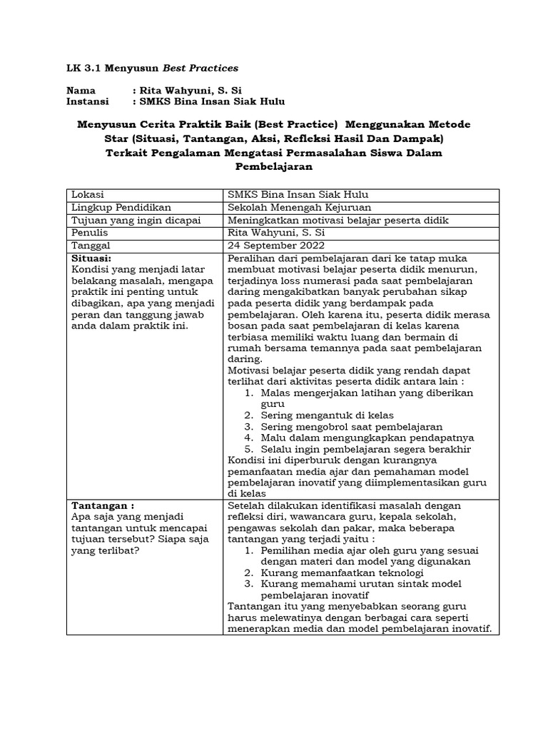 Lk 3 1 Menyusun Best Practices Pdf