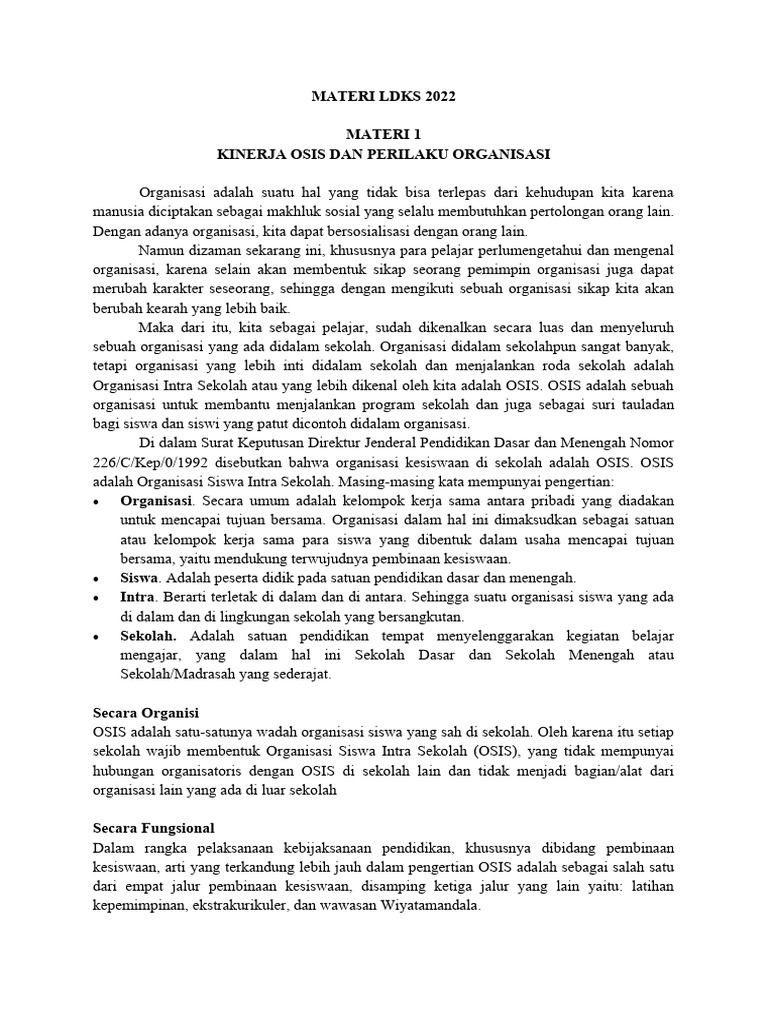 Materi LDKS 2022 | PDF