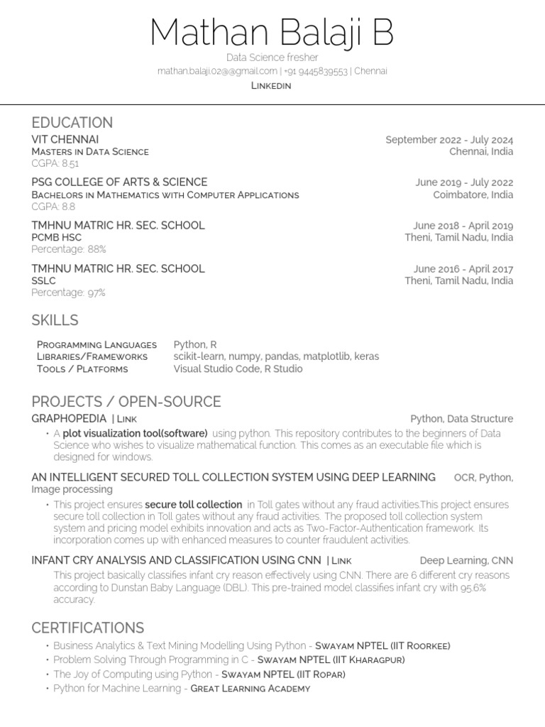 Mathans Resume Pdf Python Programming Language Computer Programming 