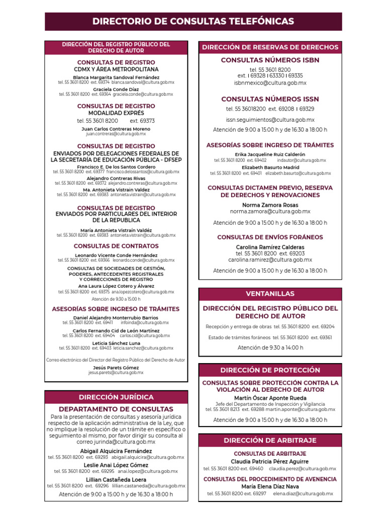 Directorio Consultas Telefonicas | PDF