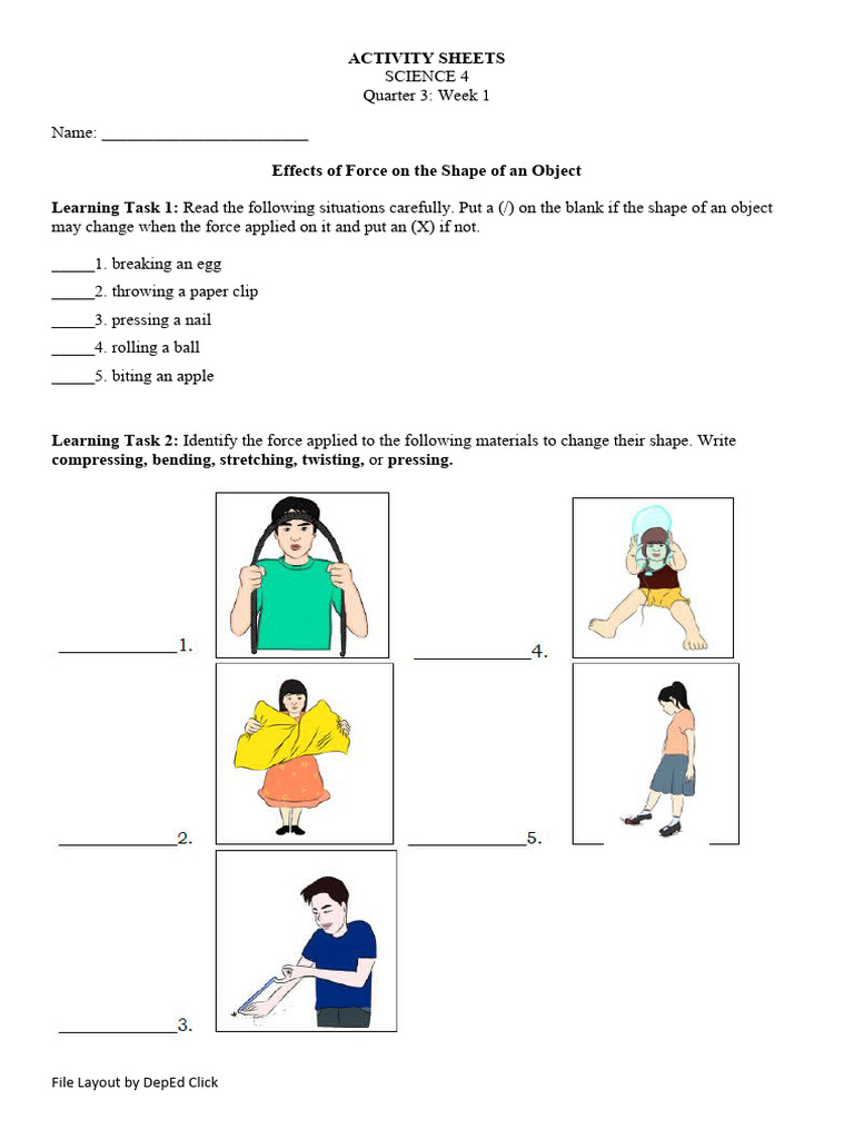 SCIENCE 4 Activity Sheet Q3 W1 | PDF